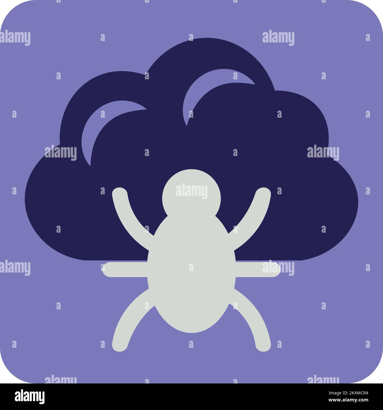 Cloud with software bug, illustration, vector on a white background ...