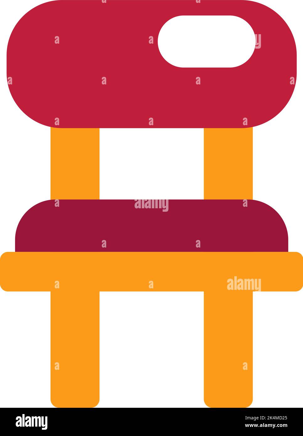 Simple yellow and red chair, illustration, vector on a white background ...