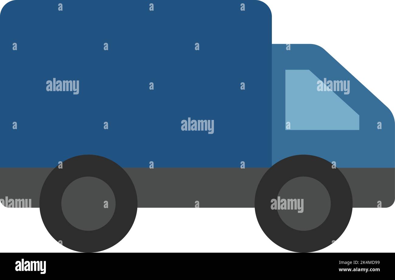 Industrial blue truck, illustration, vector on a white background Stock ...