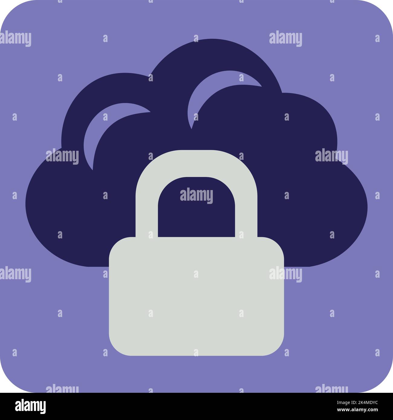 Cloud with software lock, illustration, vector on a white background ...