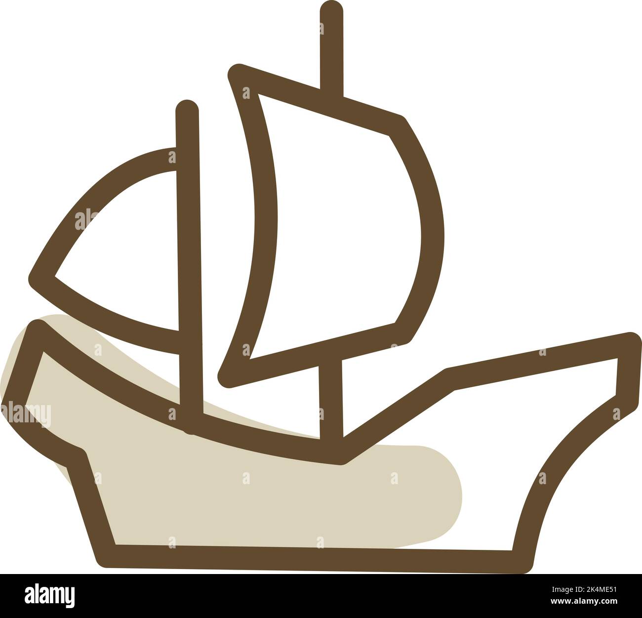 Medieval kings ship, illustration, vector on a white background Stock ...