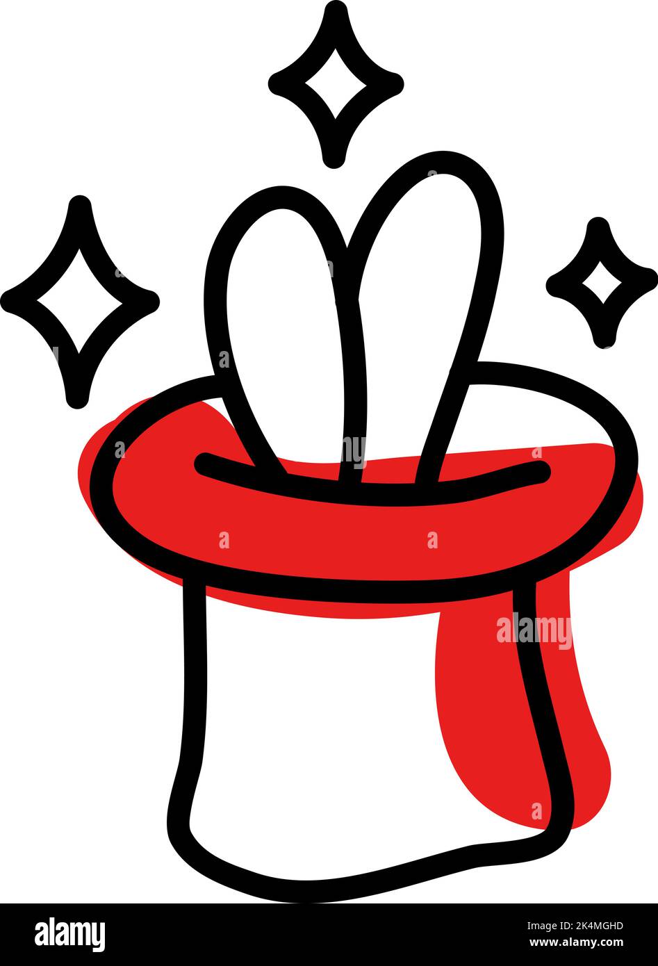 Magic bunny in the hat, illustration, vector on a white background ...