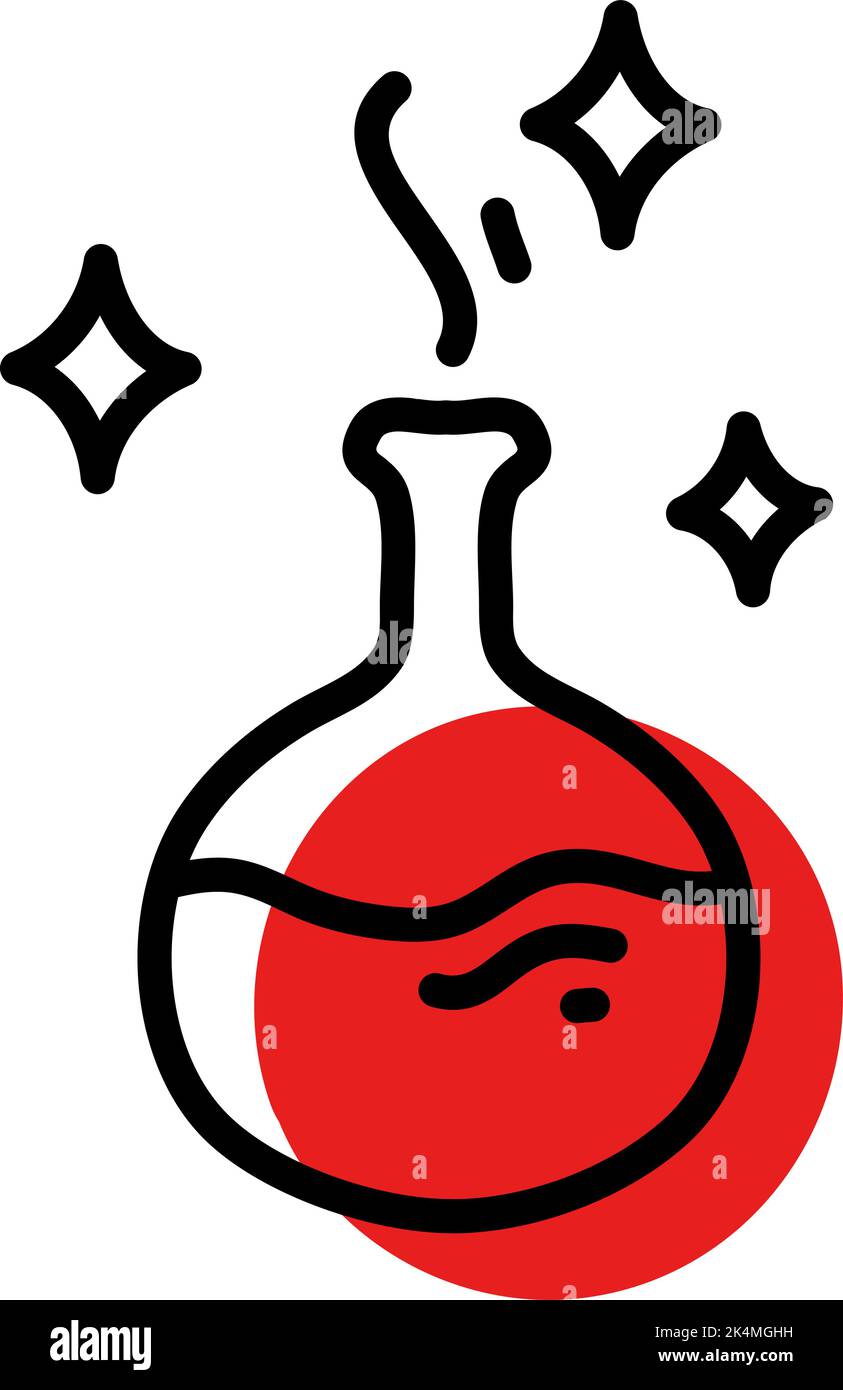Magic potion in bottle, illustration, vector on a white background ...