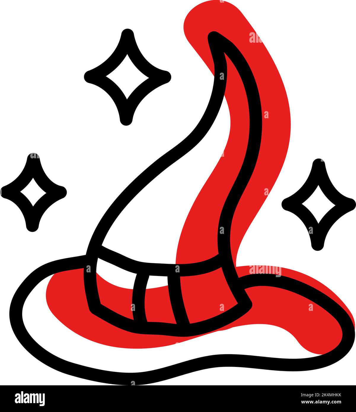 Magic witch hat, illustration, vector on a white background Stock ...