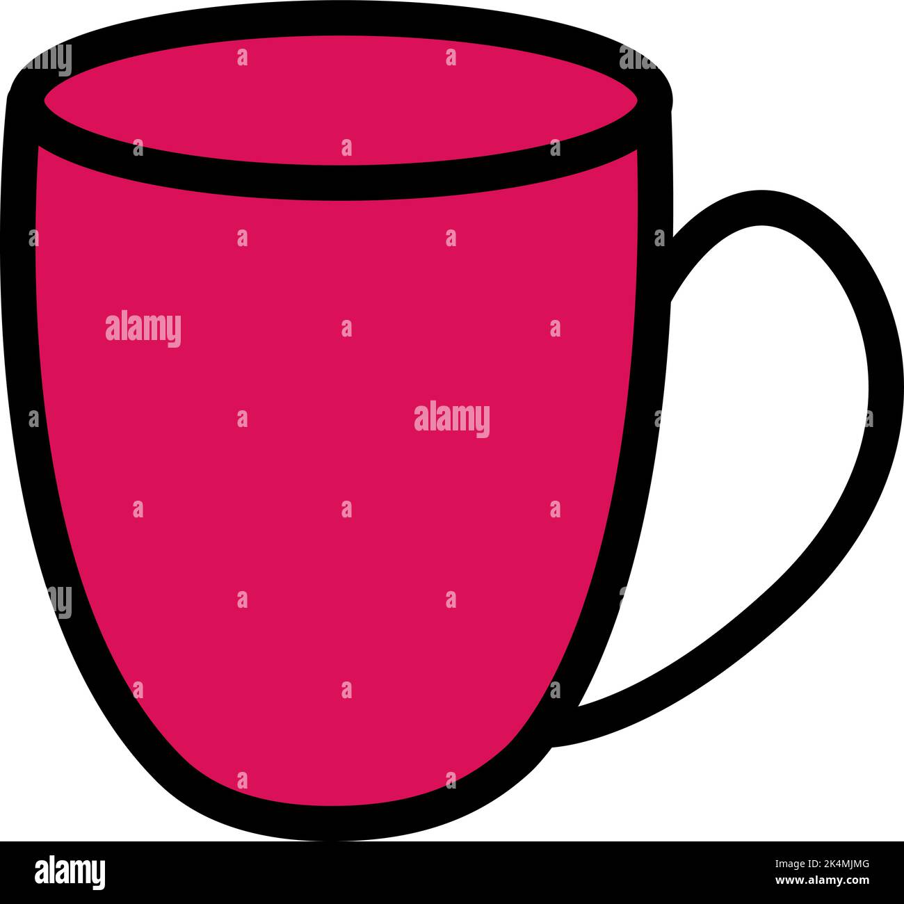 Pink cup, illustration, vector on a white background Stock Vector Image ...