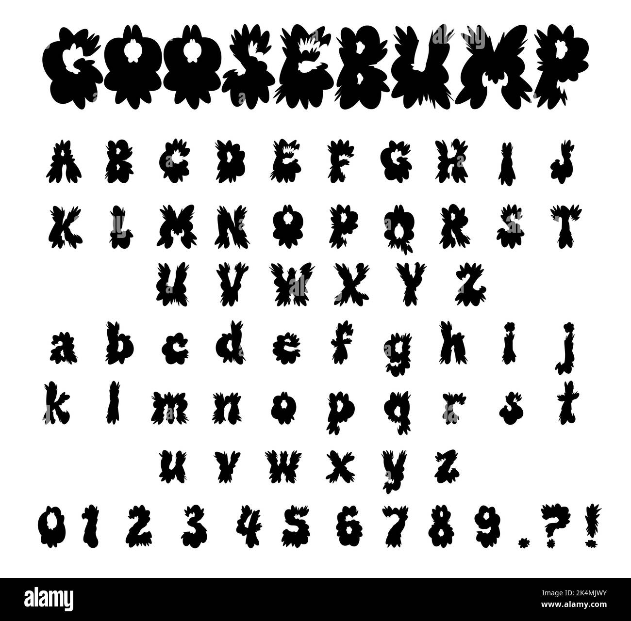 Goosebump alphabet, unique and creepy style, vector illustration Stock ...