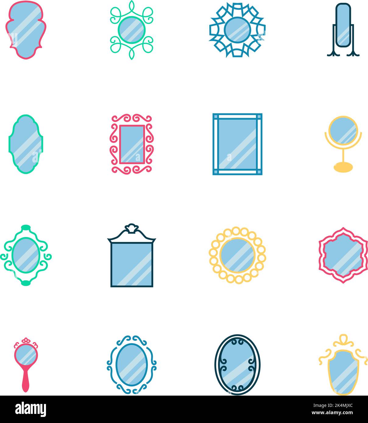 Round mirrors vector vectors hi-res stock photography and images - Alamy