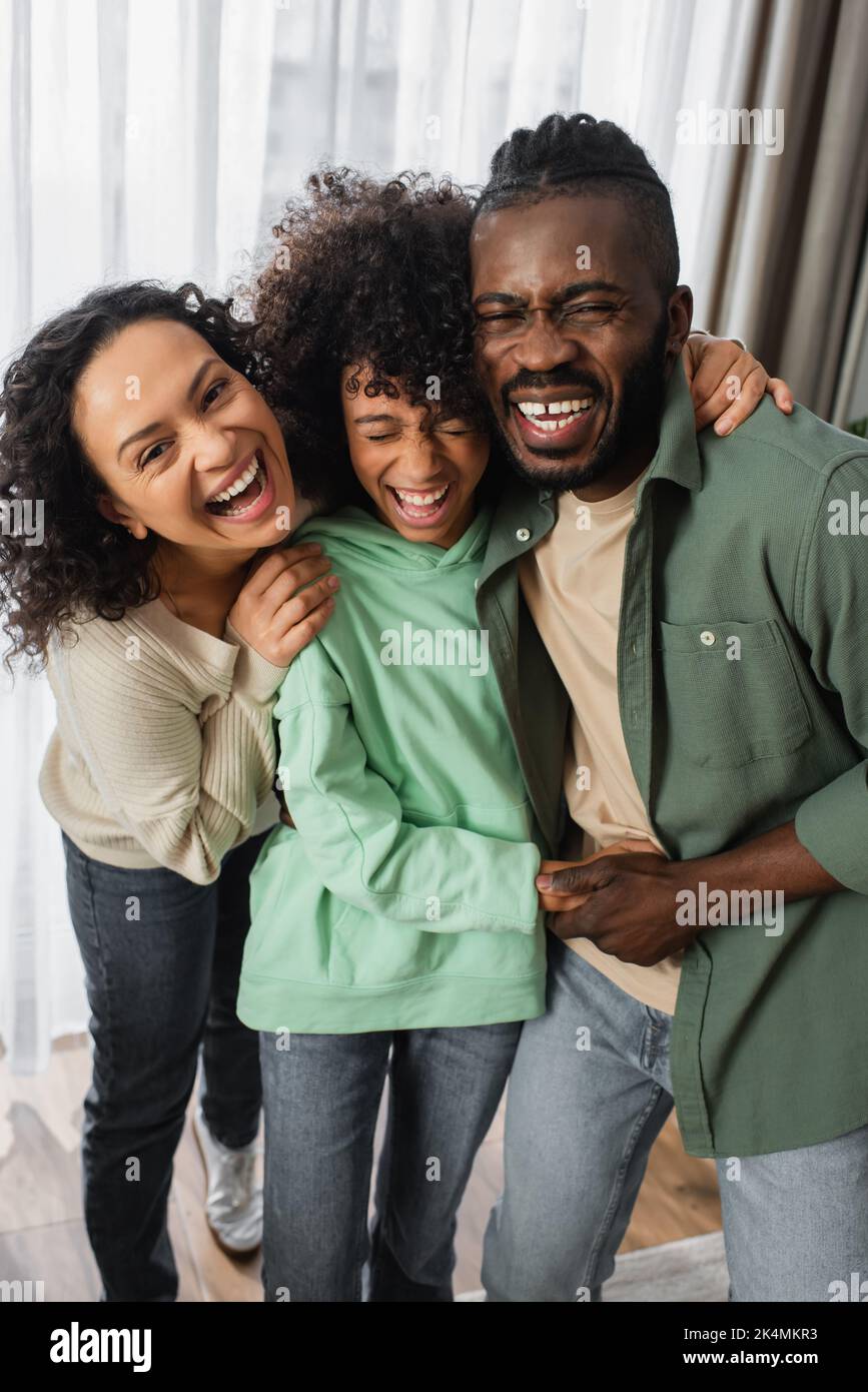 Happy black family home african hi-res stock photography and images - Alamy