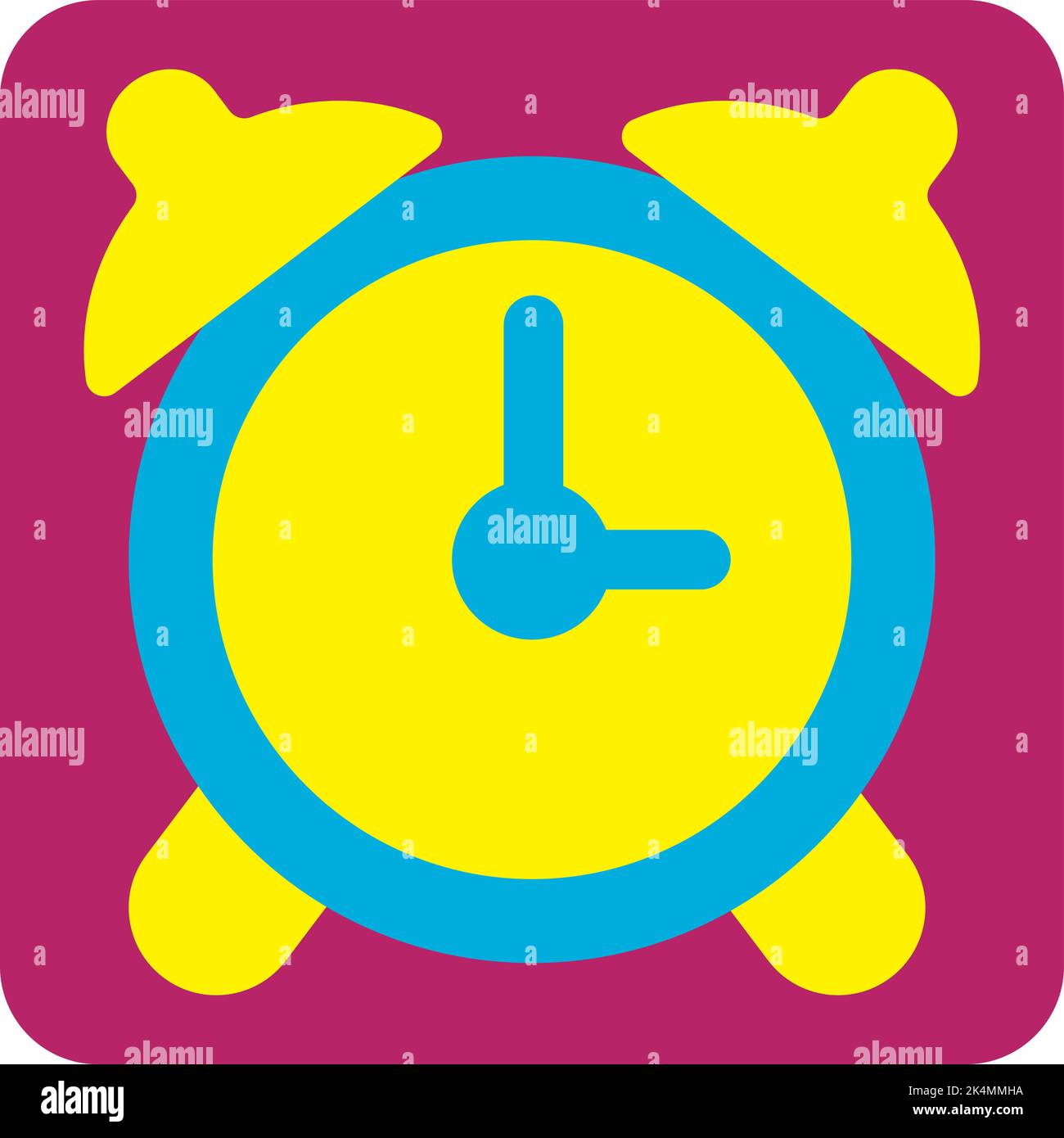 Yellow alarm clock, illustration, vector on a white background Stock ...
