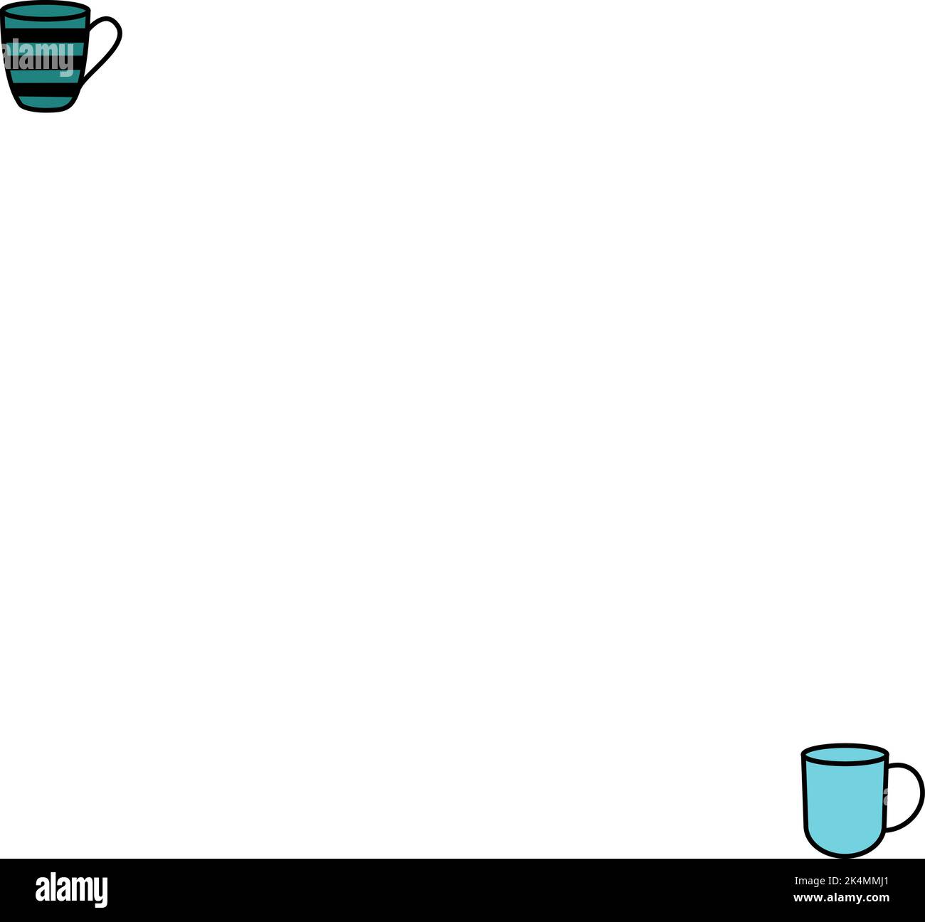 Blue coffee mug, illustration, vector on a white background Stock ...