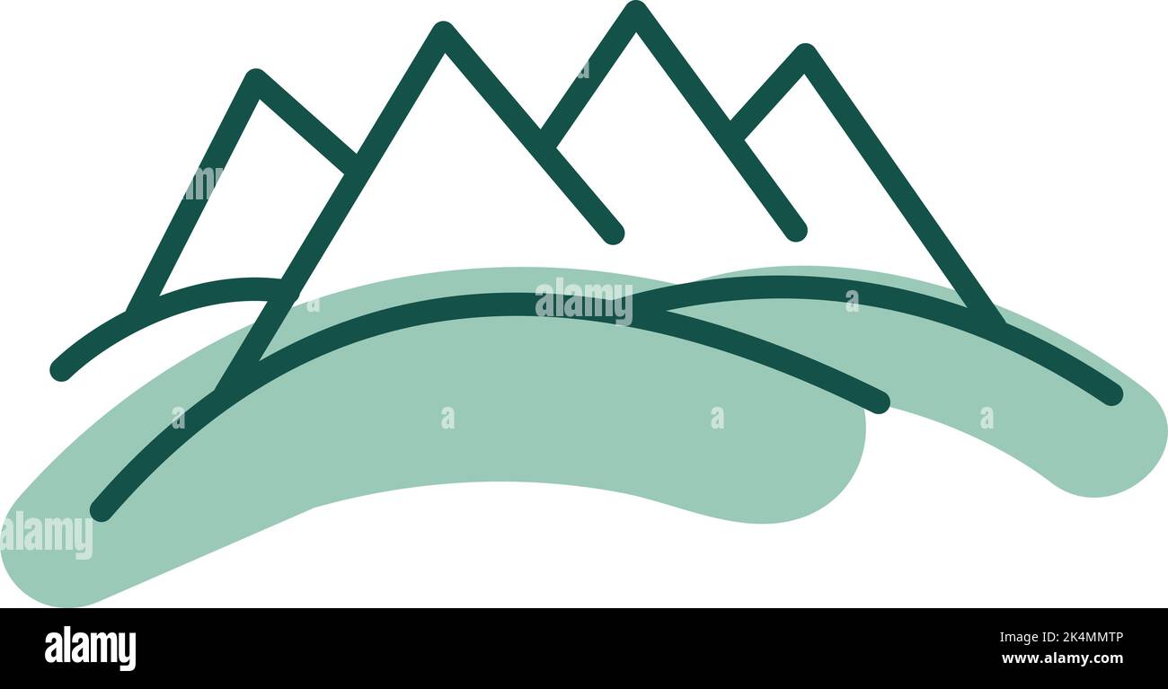 Green mountains, illustration, vector on a white background Stock ...