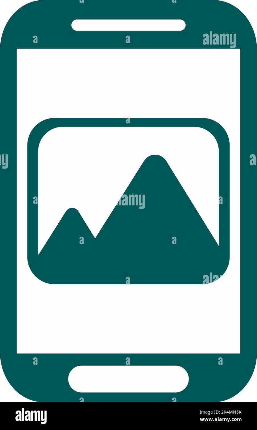 Smartphone gallery app, illustration, vector on a white background ...