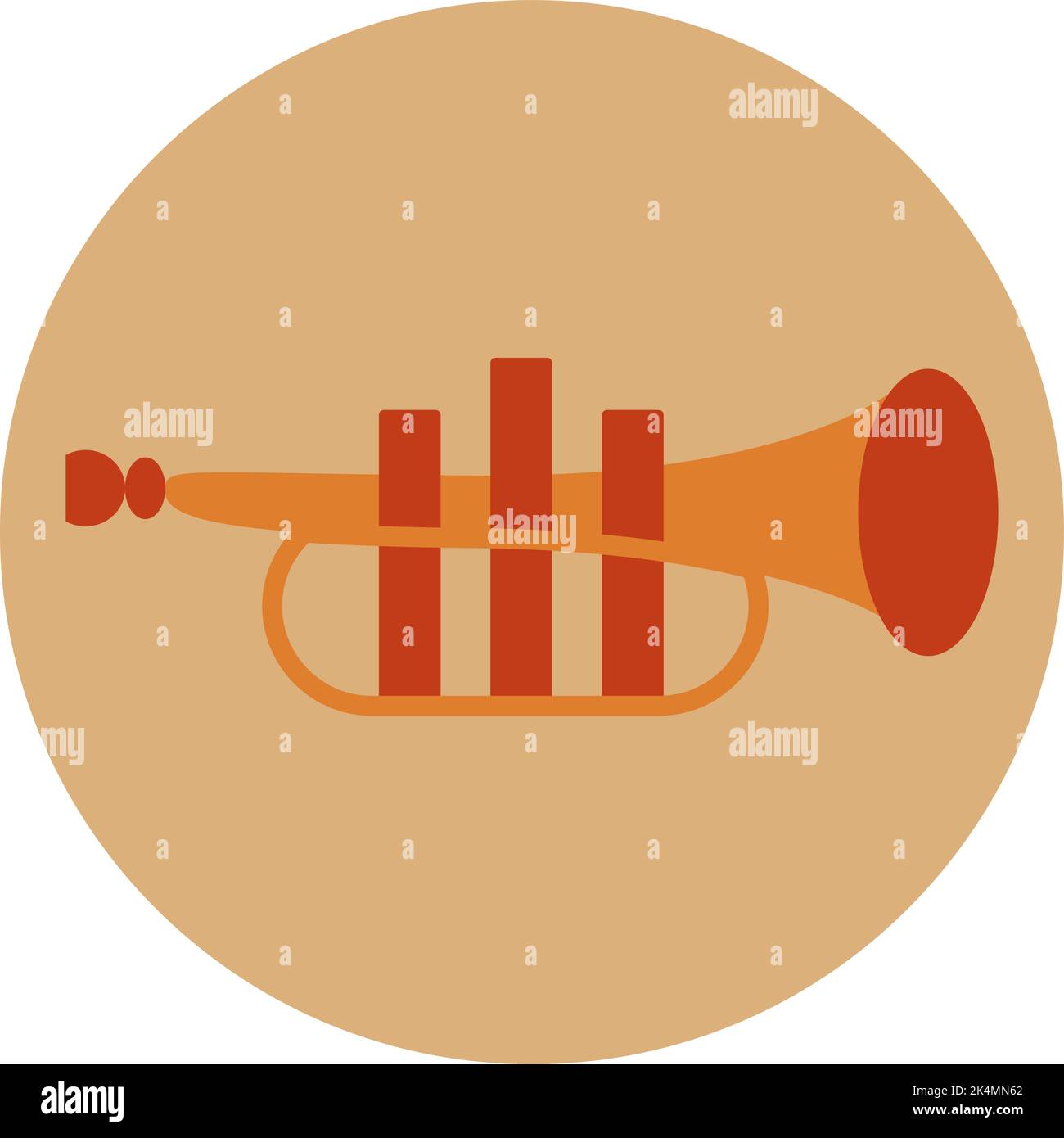 Trumpet instrument, illustration, vector on a white background Stock ...