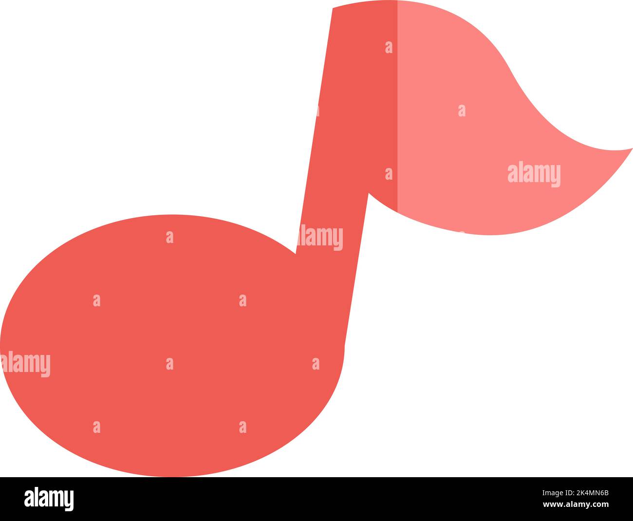 One music note, illustration, vector on a white background Stock Vector ...