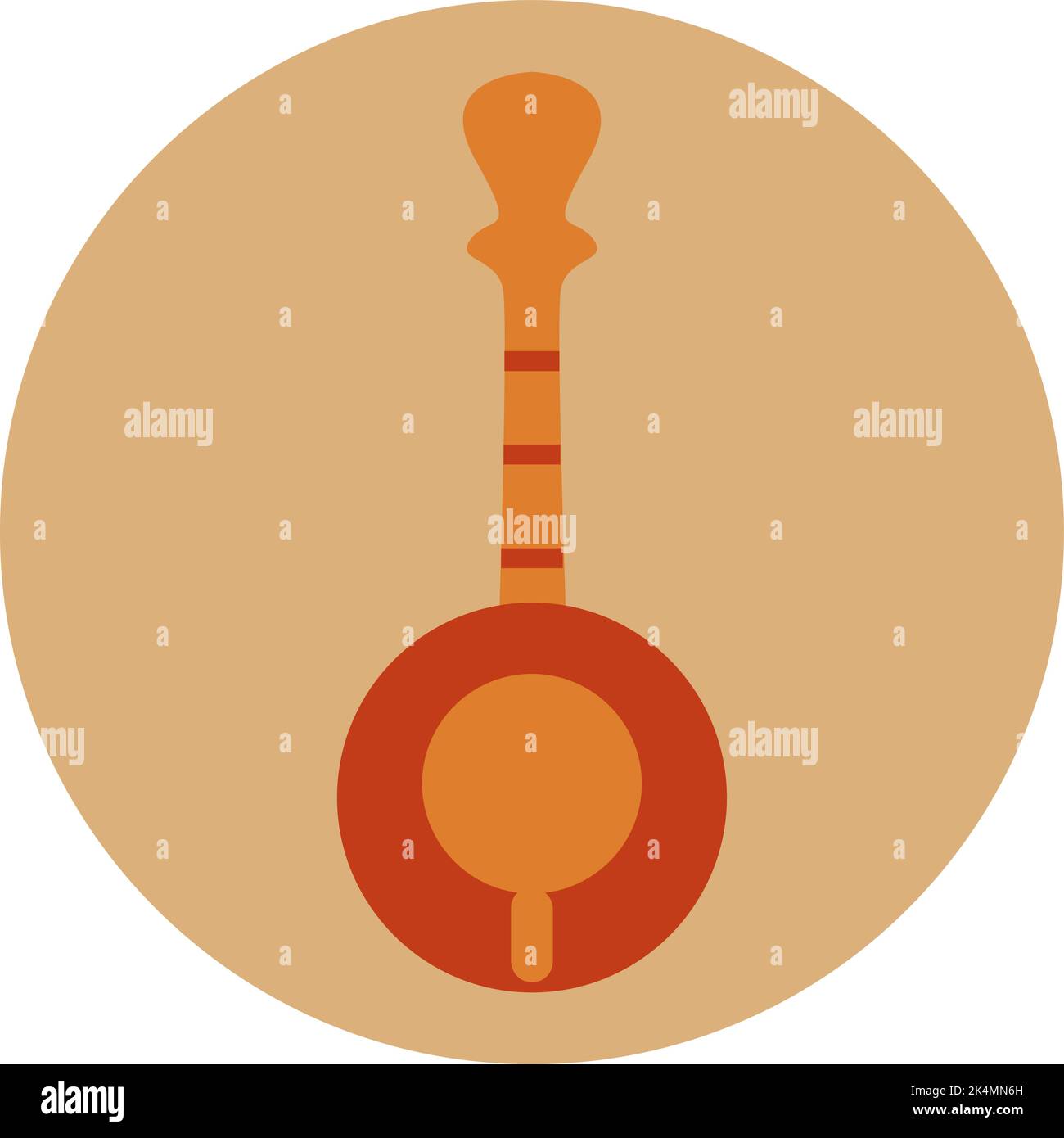 Banjo instrument, illustration, vector on a white background Stock ...