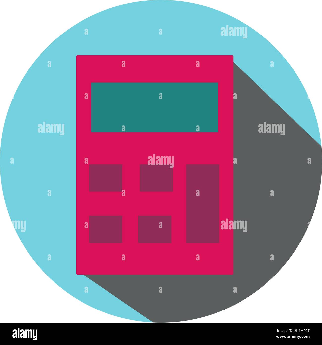 Pink calculator, illustration, vector on a white background Stock ...