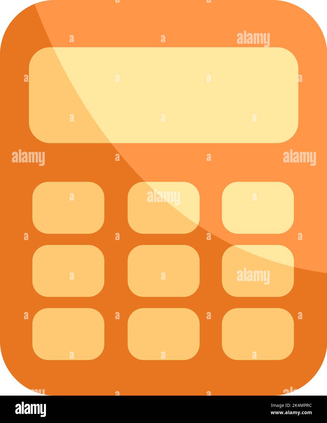 Orange office calculator, illustration, vector on a white background ...