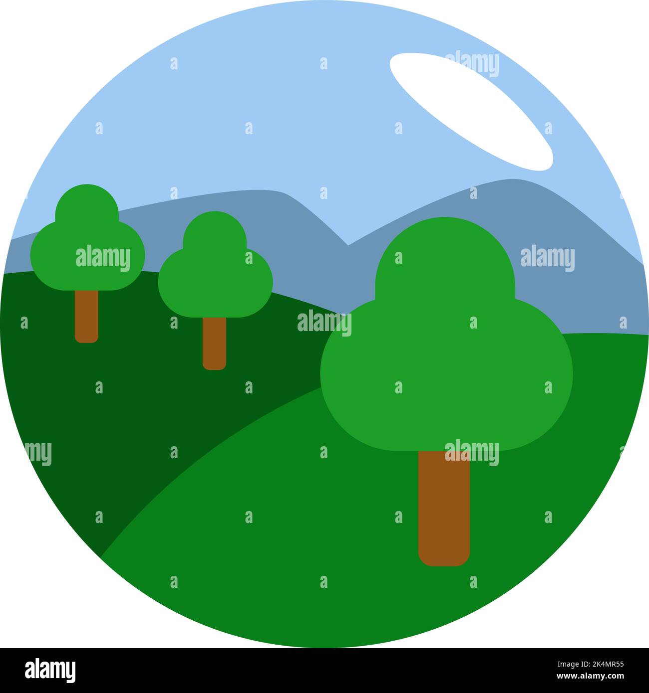 Green Trees In The Field Illustration Vector On A White Background Stock Vector Image And Art