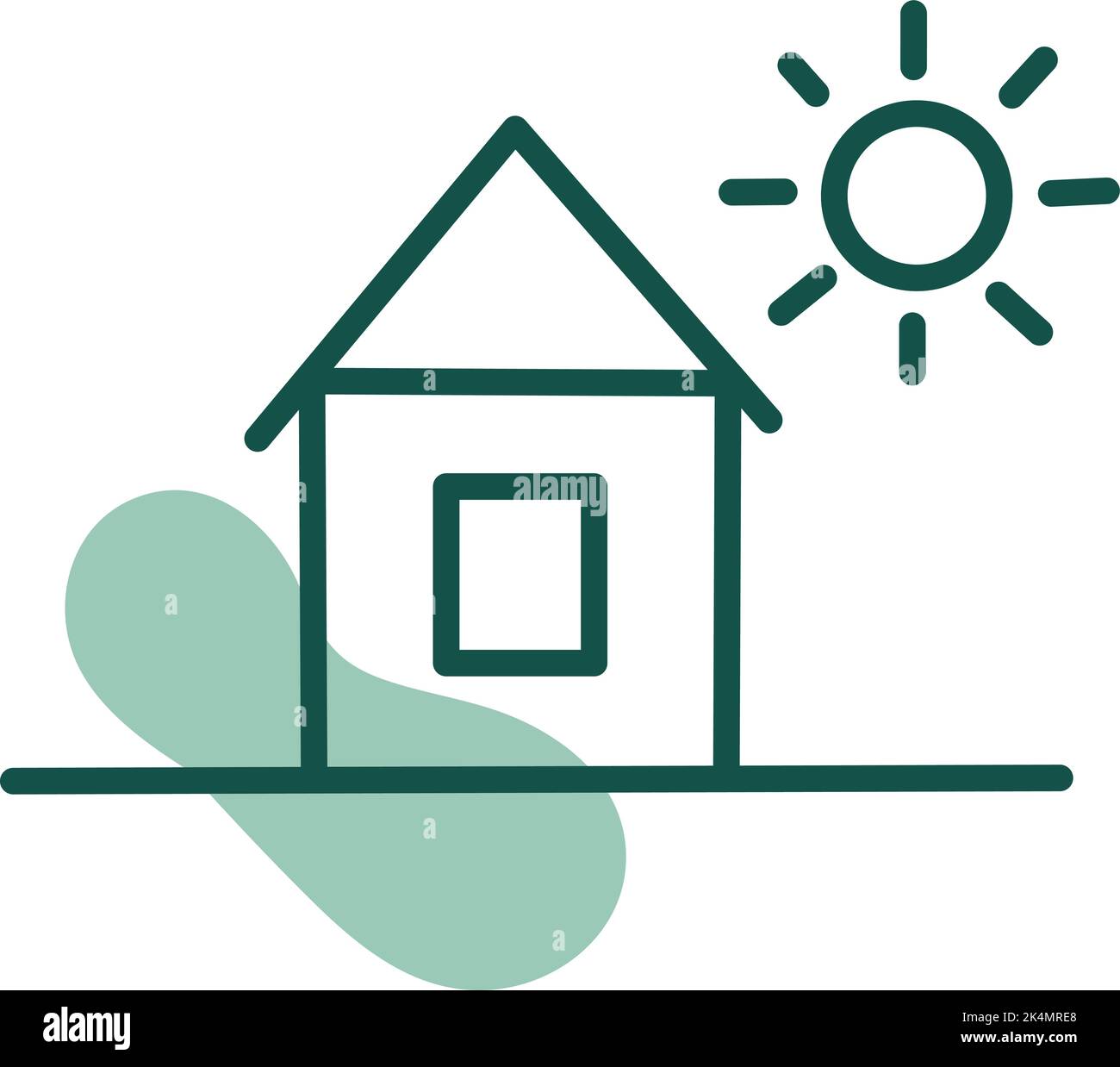 House with one window, illustration, vector on a white background Stock ...