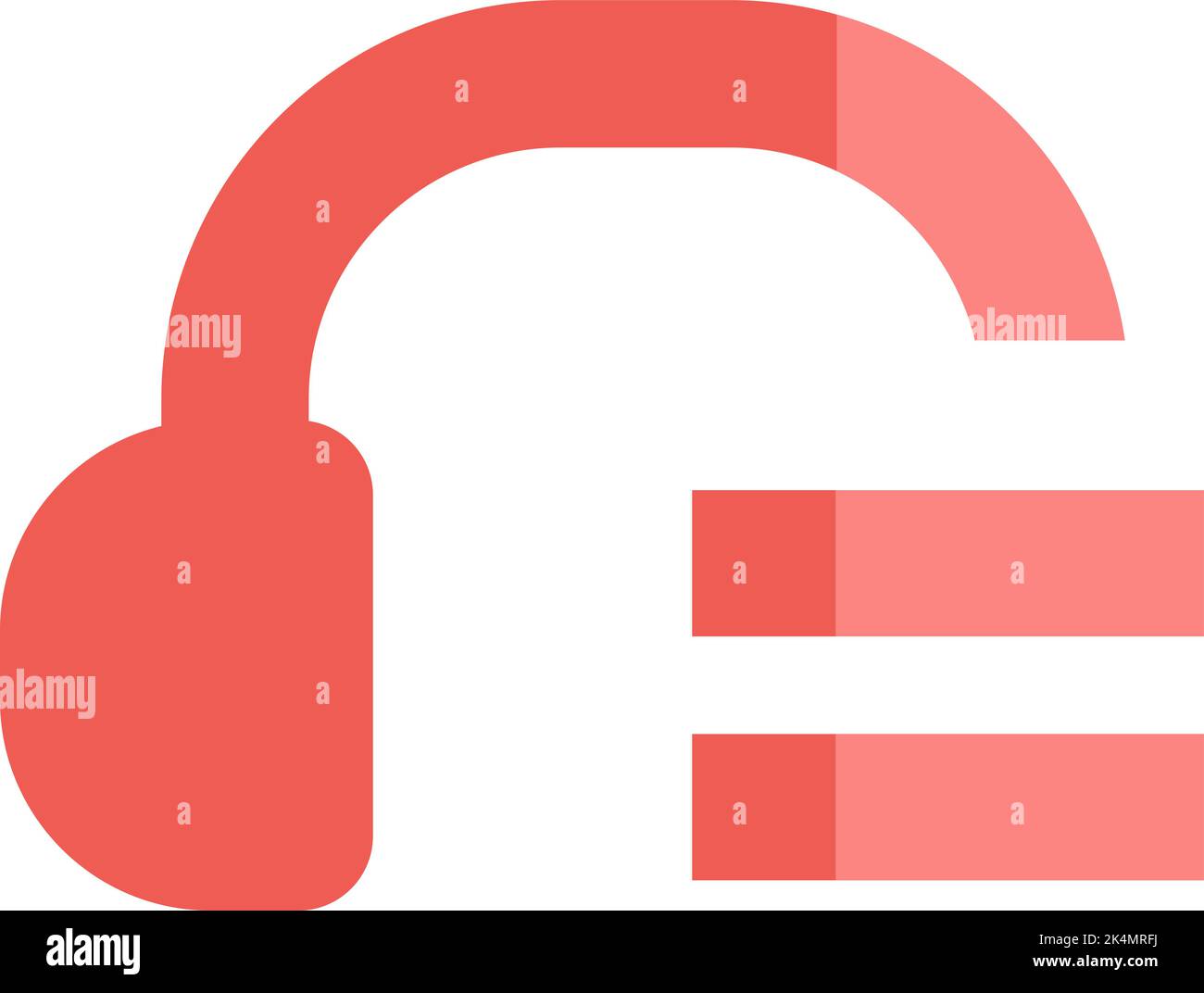 Headphones playlist, illustration, vector on a white background Stock ...
