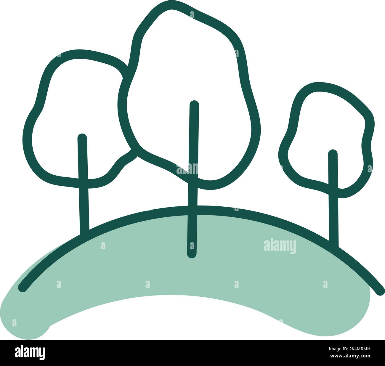 Hill view green trees Stock Vector Images - Alamy
