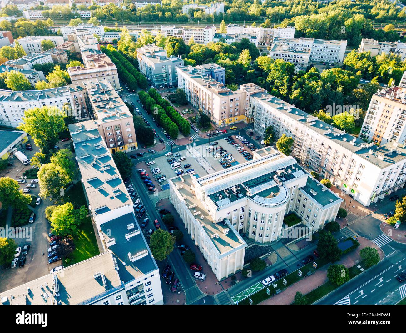 Aerial View of City Center of Sosnowiec. The largest city in the ...