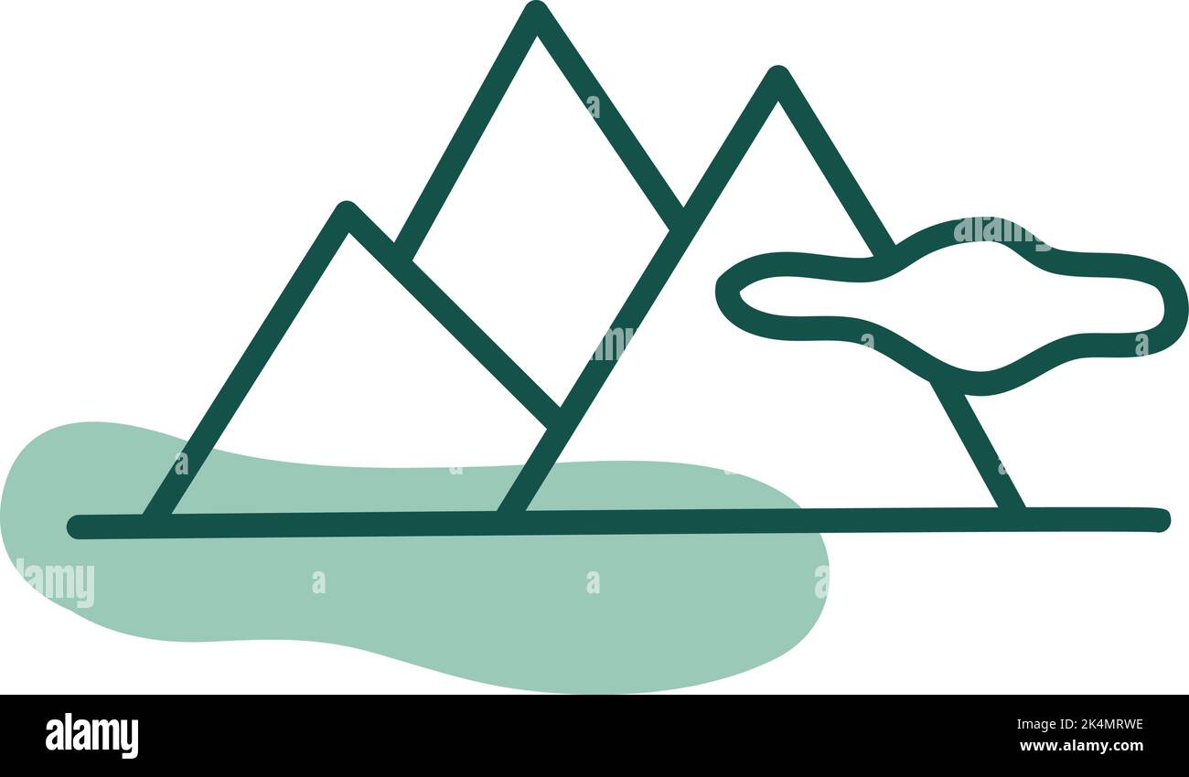 Three mountains, illustration, vector on a white background Stock ...