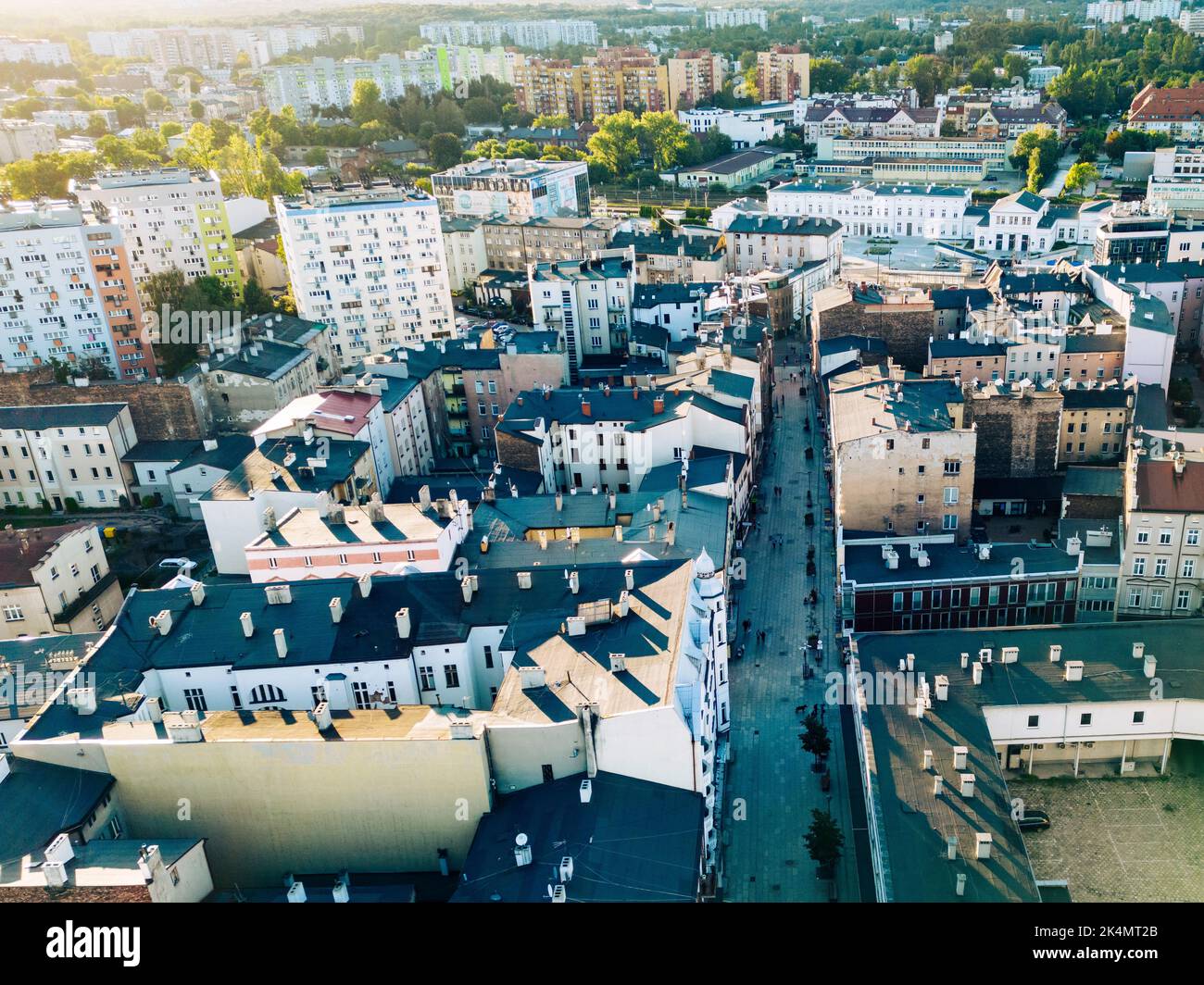 Aerial View of City Center of Sosnowiec. The largest city in the ...