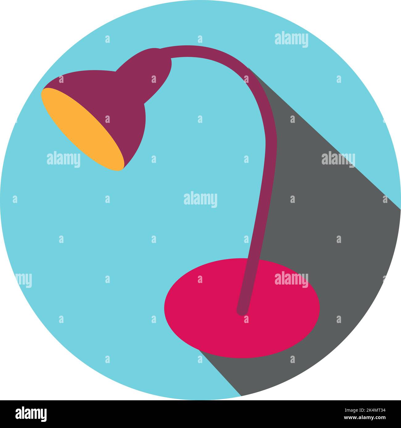 Pink office lamp, illustration, vector on a white background Stock ...