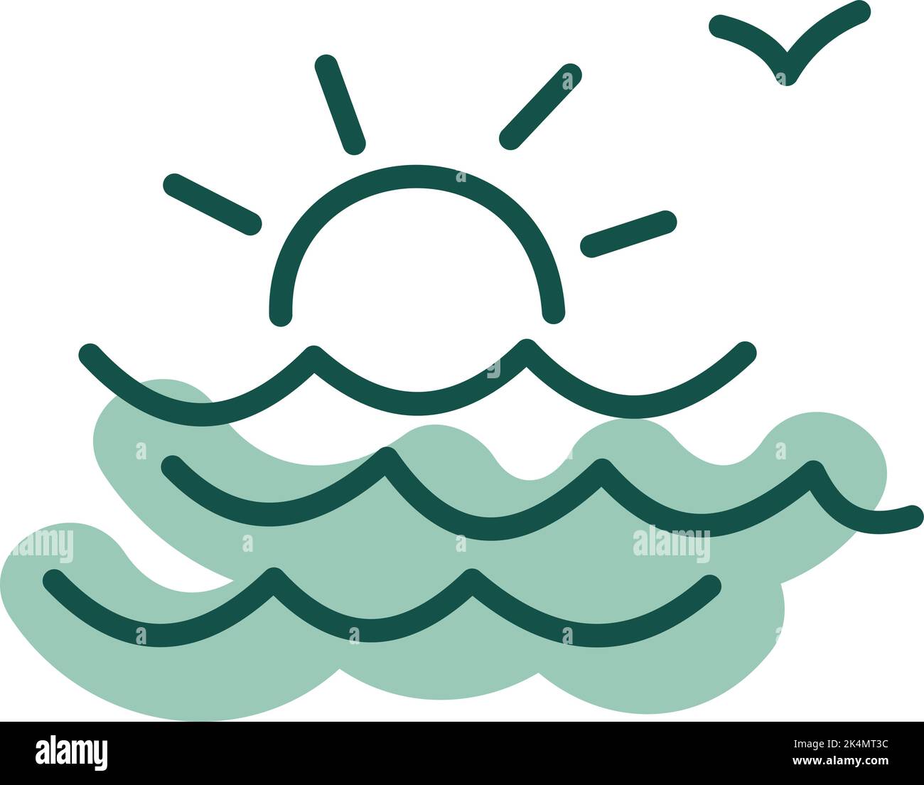 Water sunset icon on Cut Out Stock Images & Pictures - Alamy