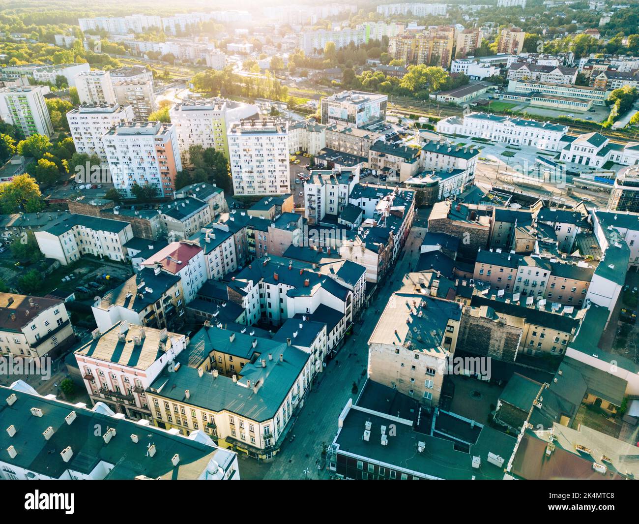 Aerial View of City Center of Sosnowiec. The largest city in the ...