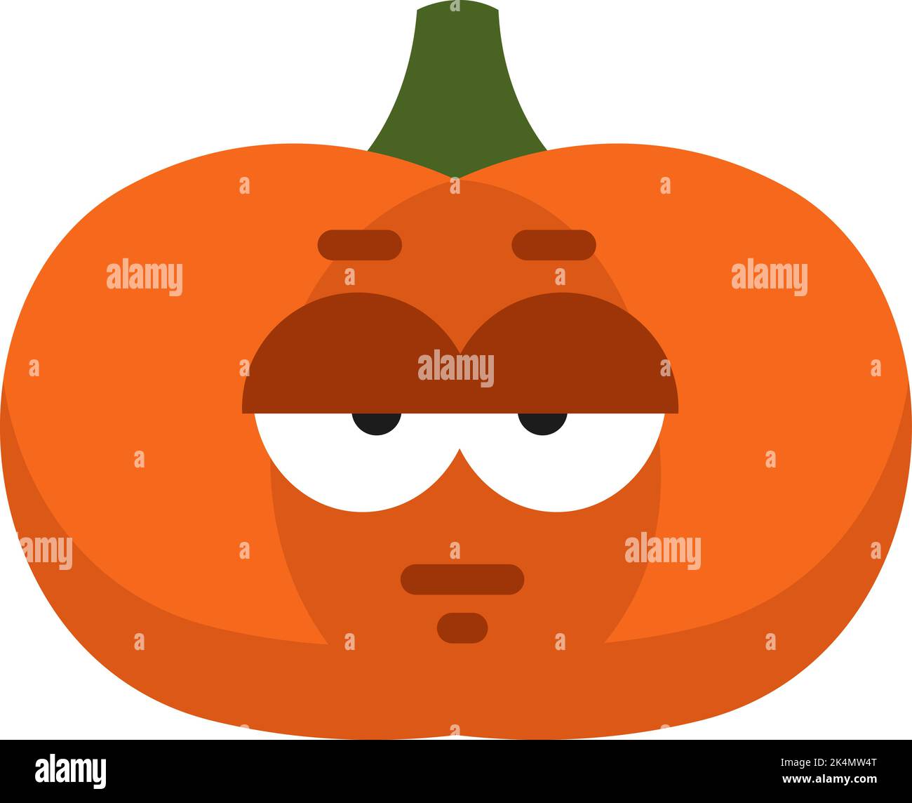 Serious pumpkin, illustration, vector on a white background Stock ...