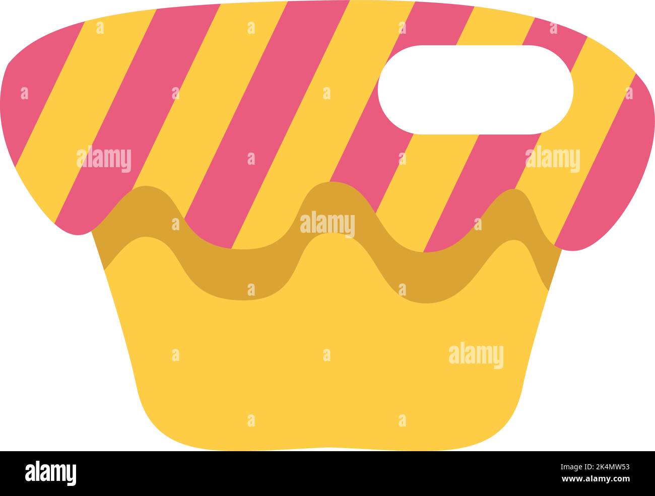 Yellow party cake, illustration, vector on a white background Stock ...