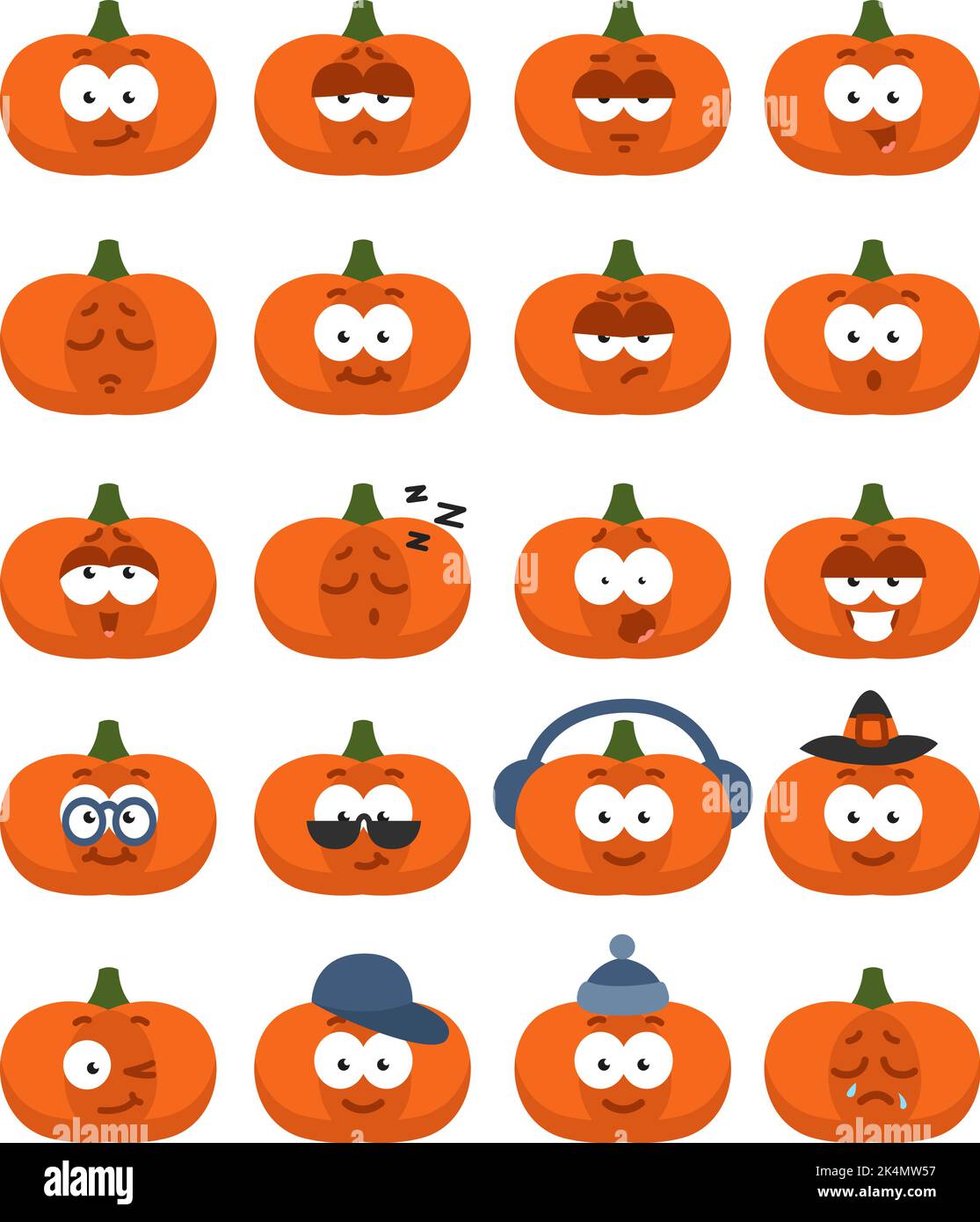 Pumpkin with feelings, illustration, vector on a white background Stock ...