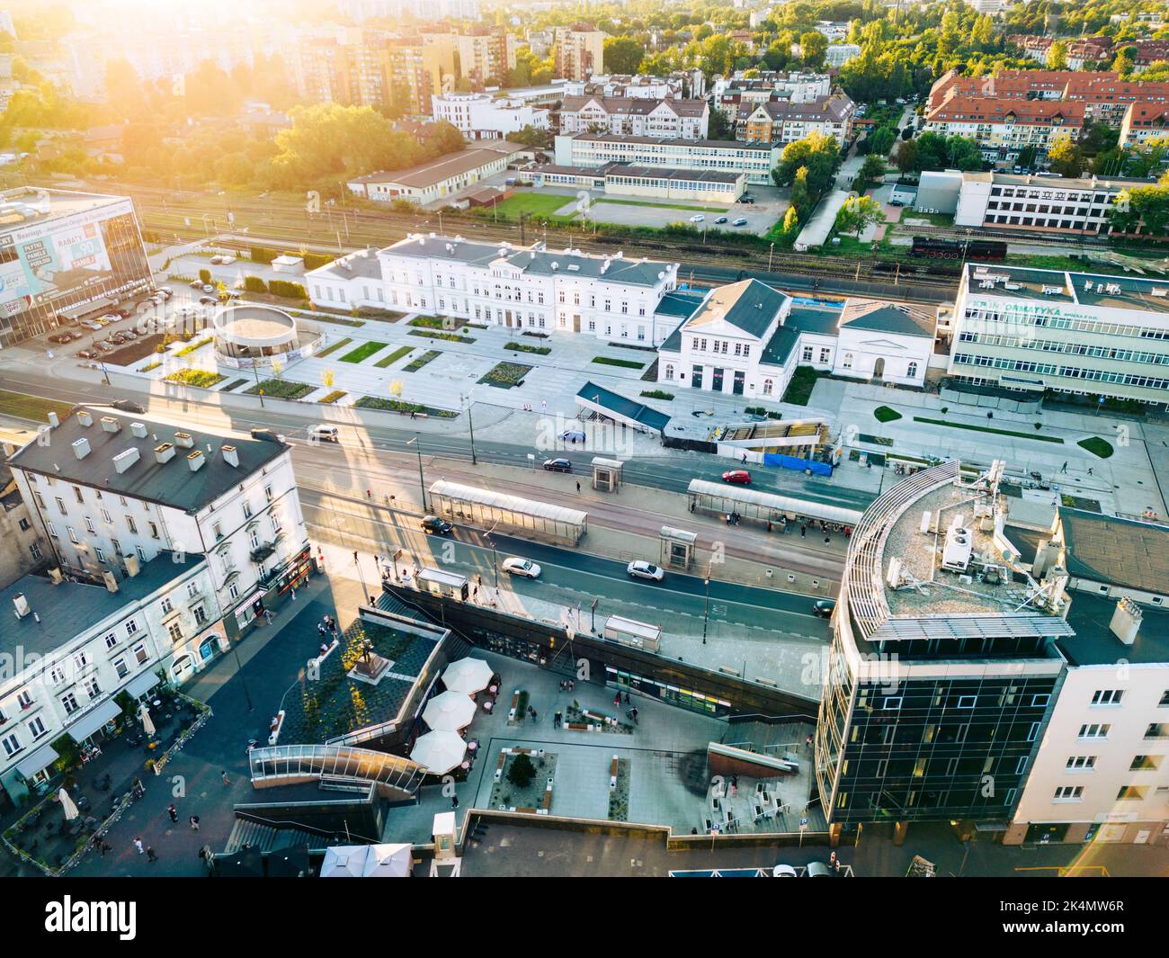 Aerial View of City Center of Sosnowiec. The largest city in the ...