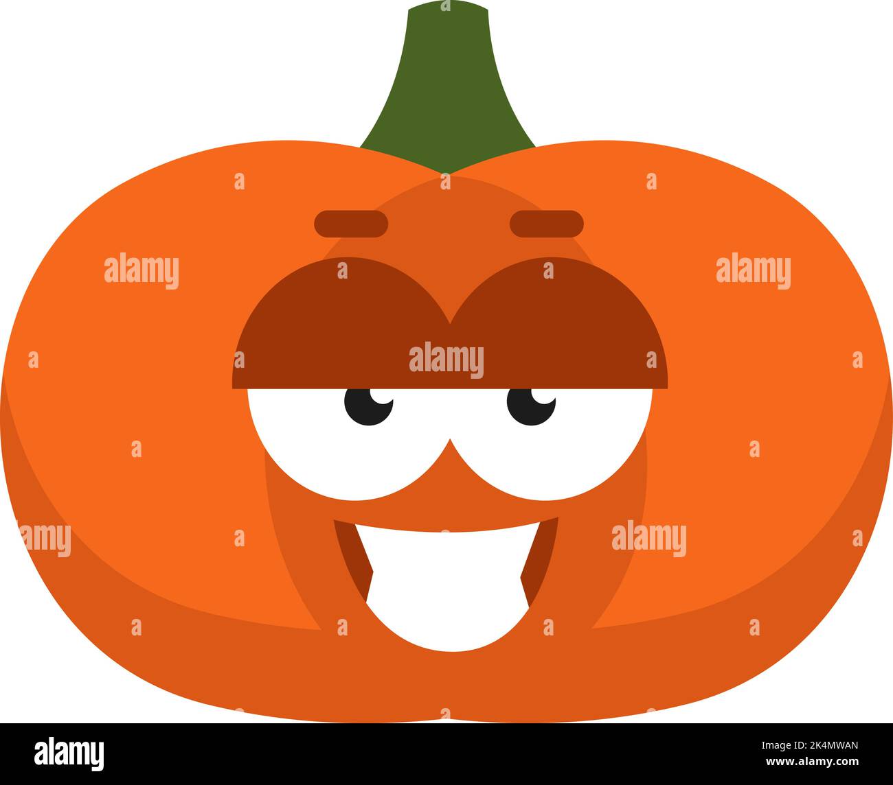 Pumpkin smiling with teeth, illustration, vector on a white background ...