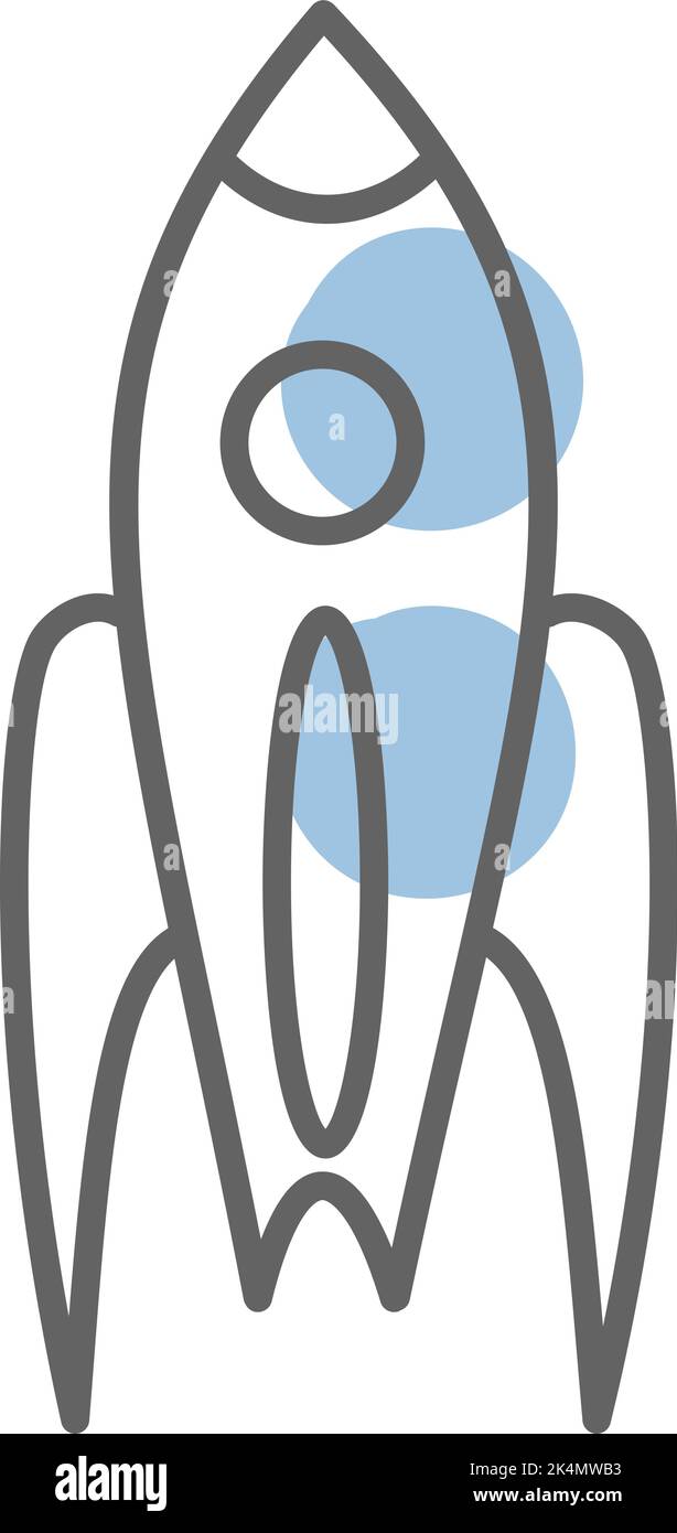 Blue rocket ship, illustration, vector on a white background Stock ...