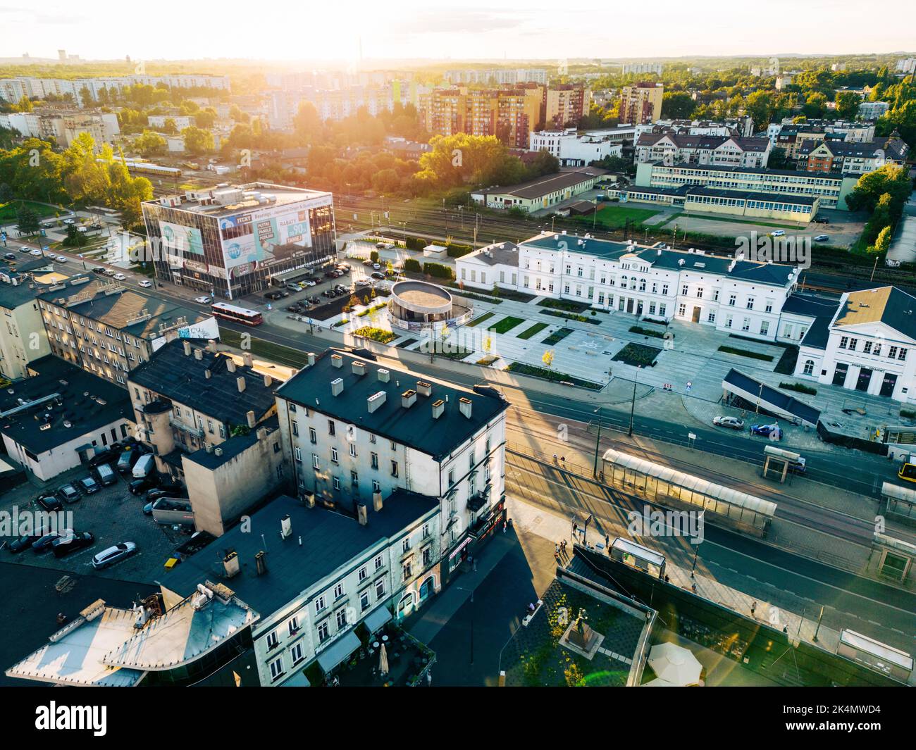 Aerial View of City Center of Sosnowiec. The largest city in the ...