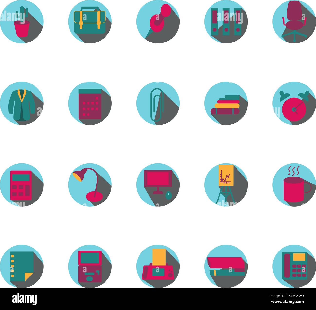 Work day at the office, illustration, vector on a white background ...