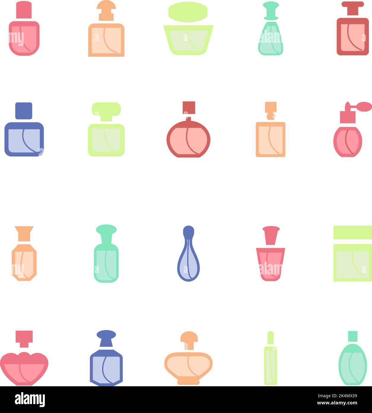 Perfume bottles, illustration, vector on a white background Stock ...