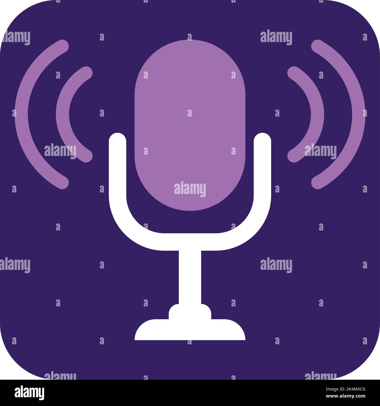 Podcast microphone setup, illustration, vector on a white background ...