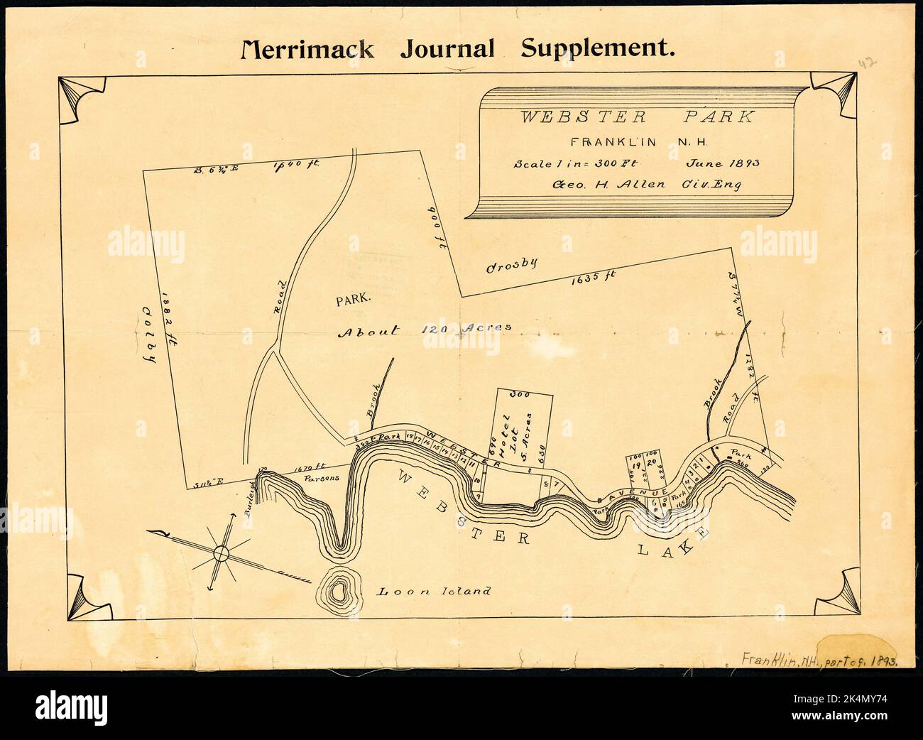 Webster new hampshire map hi-res stock photography and images - Alamy