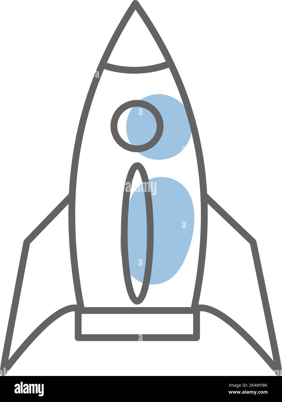 Blue space rocket, illustration, vector on a white background Stock ...