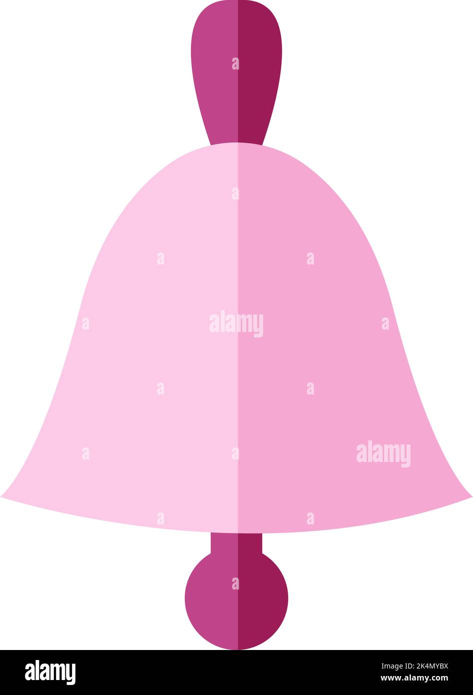 Pink school bell, illustration, vector on a white background Stock ...