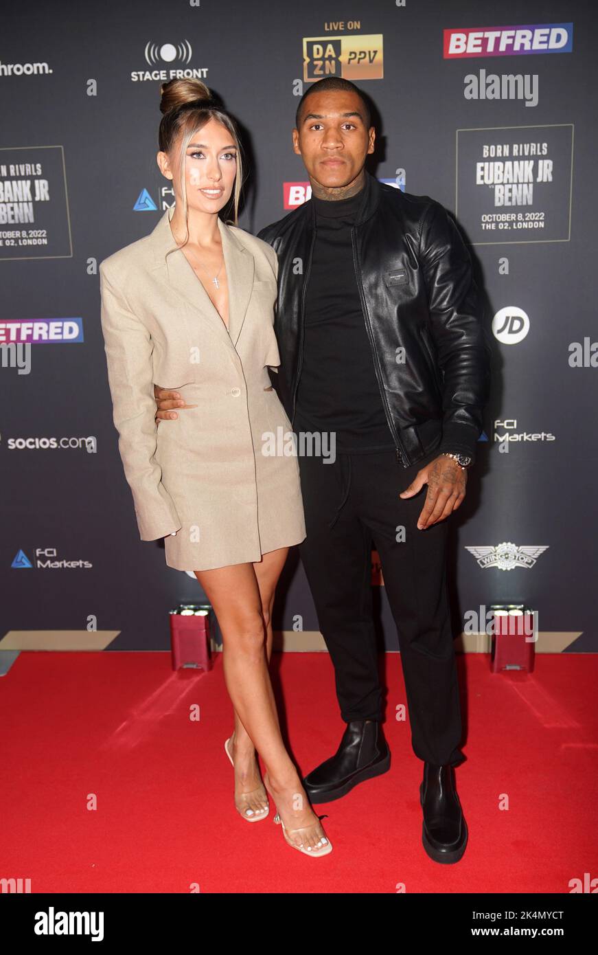 Conor Benn and his wife Victoria during the Red Carpet Launch Party for ...