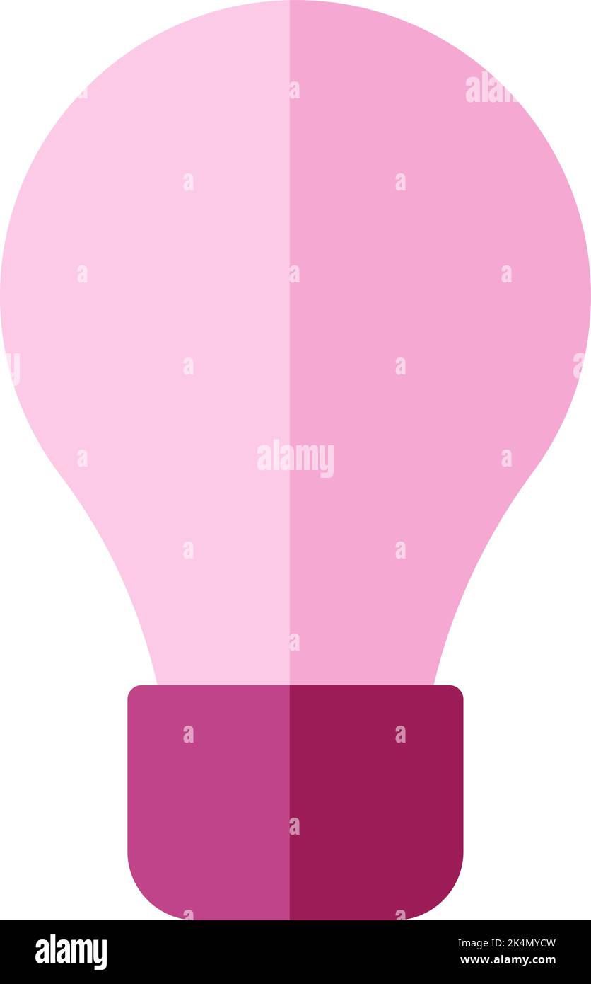 Pink lightbulb, illustration, vector on a white background Stock Vector ...