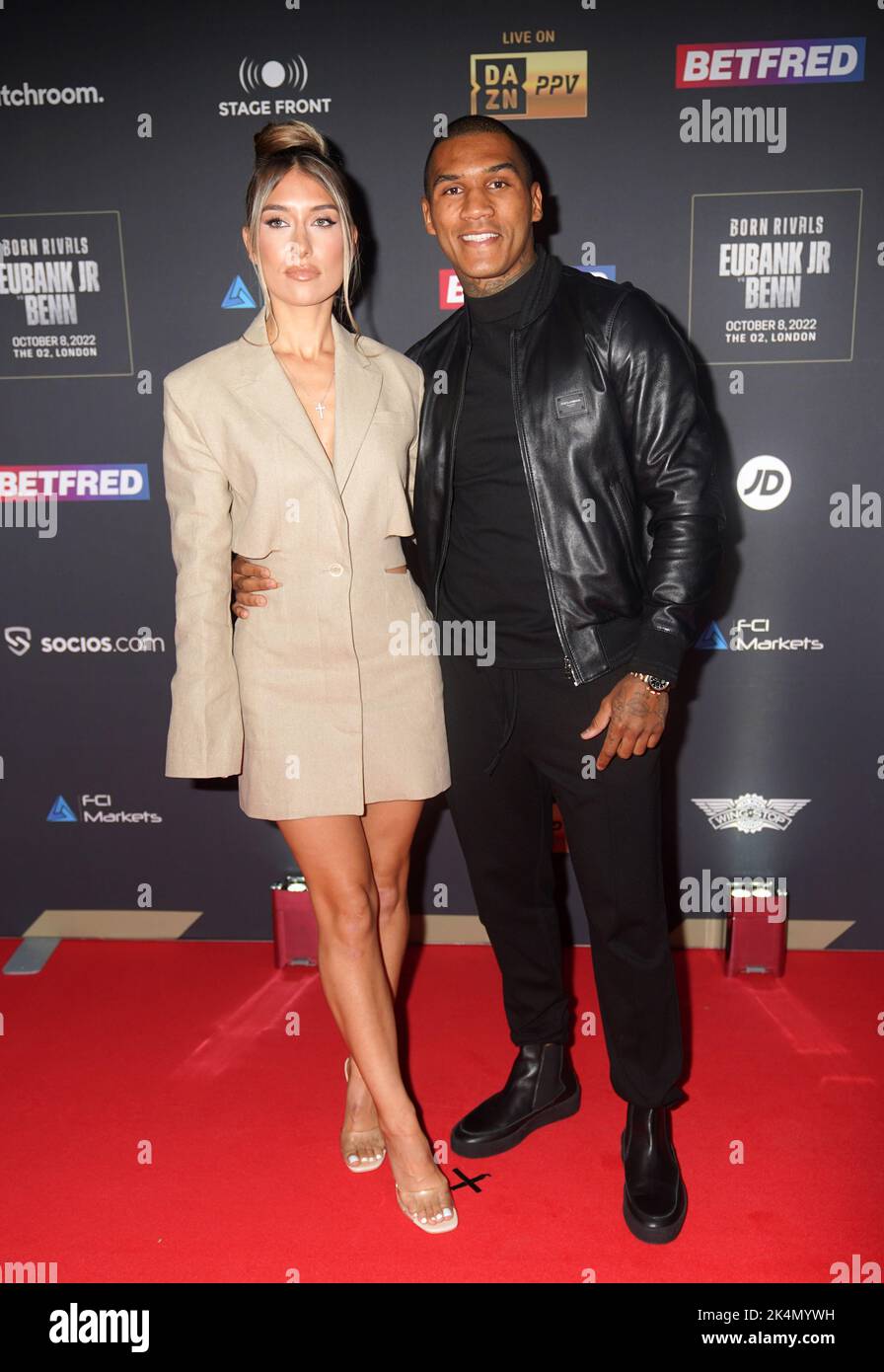 Conor Benn and his wife Victoria during the Red Carpet Launch Party for ...