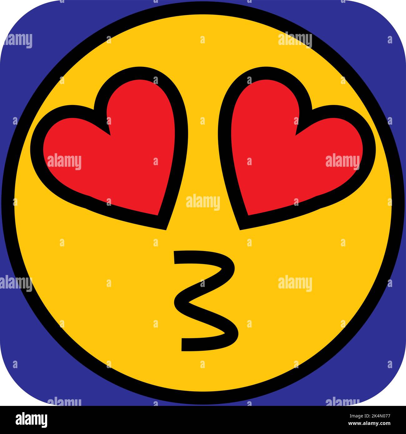 Smiley in love, illustration, vector on a white background Stock Vector ...