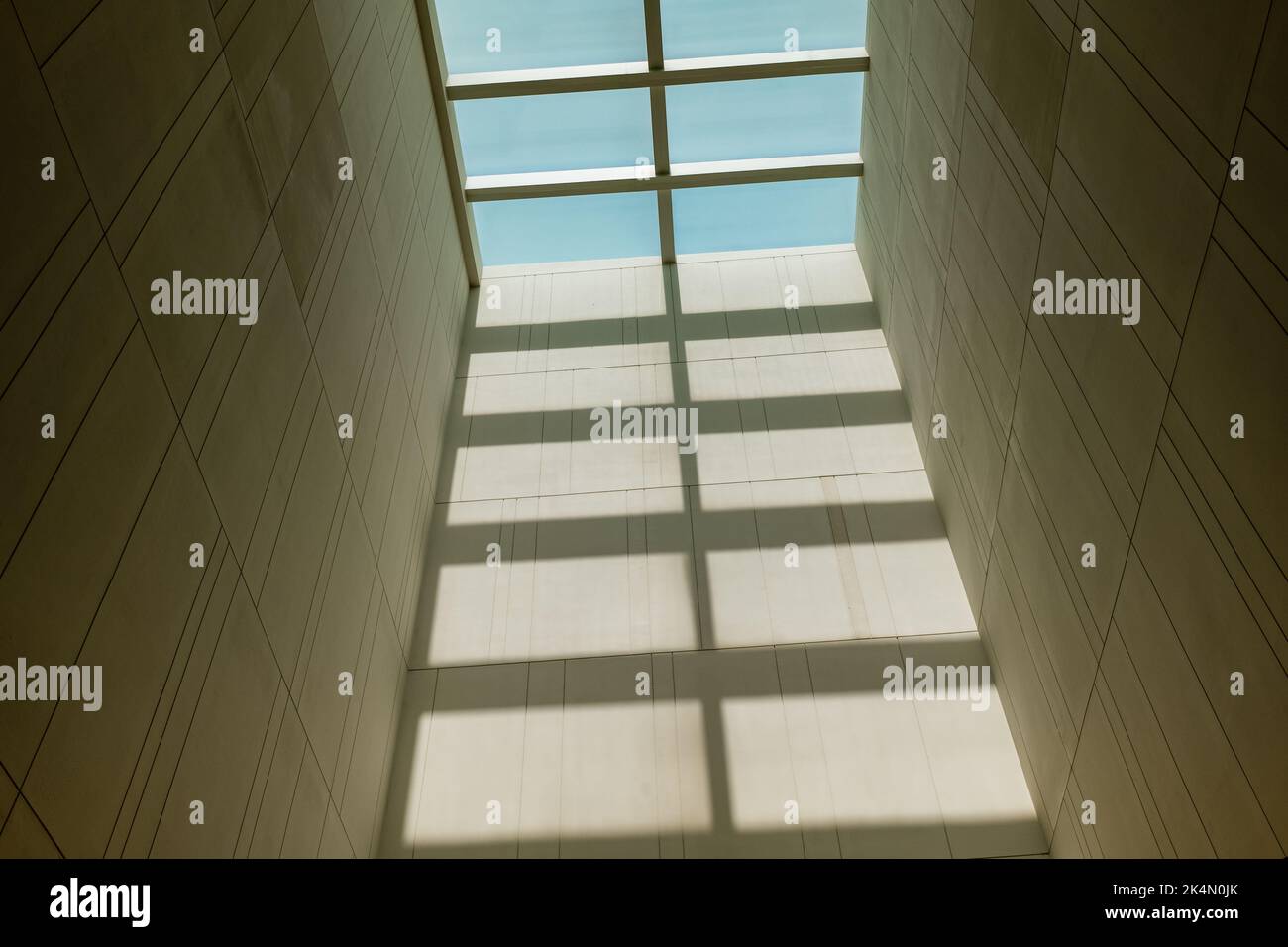 A beautiful shot of sunlight penetrating through the glass ceiling of ...