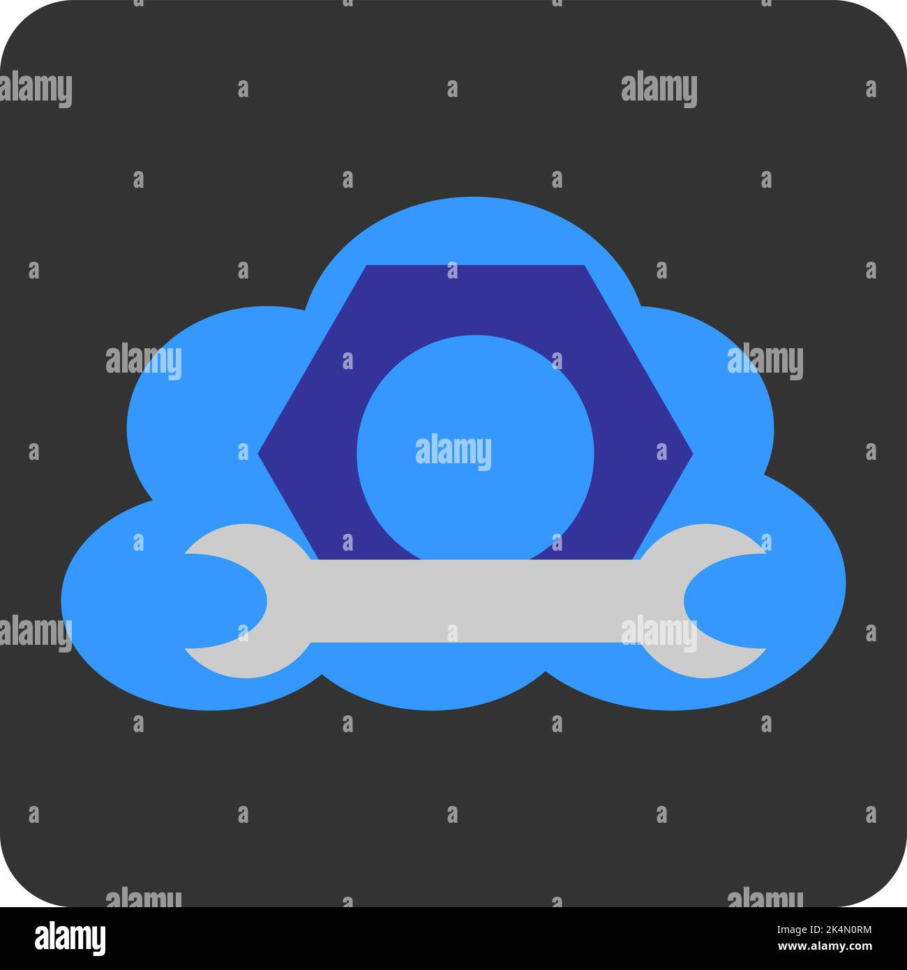 Cloud development settings, illustration, vector on a white background ...